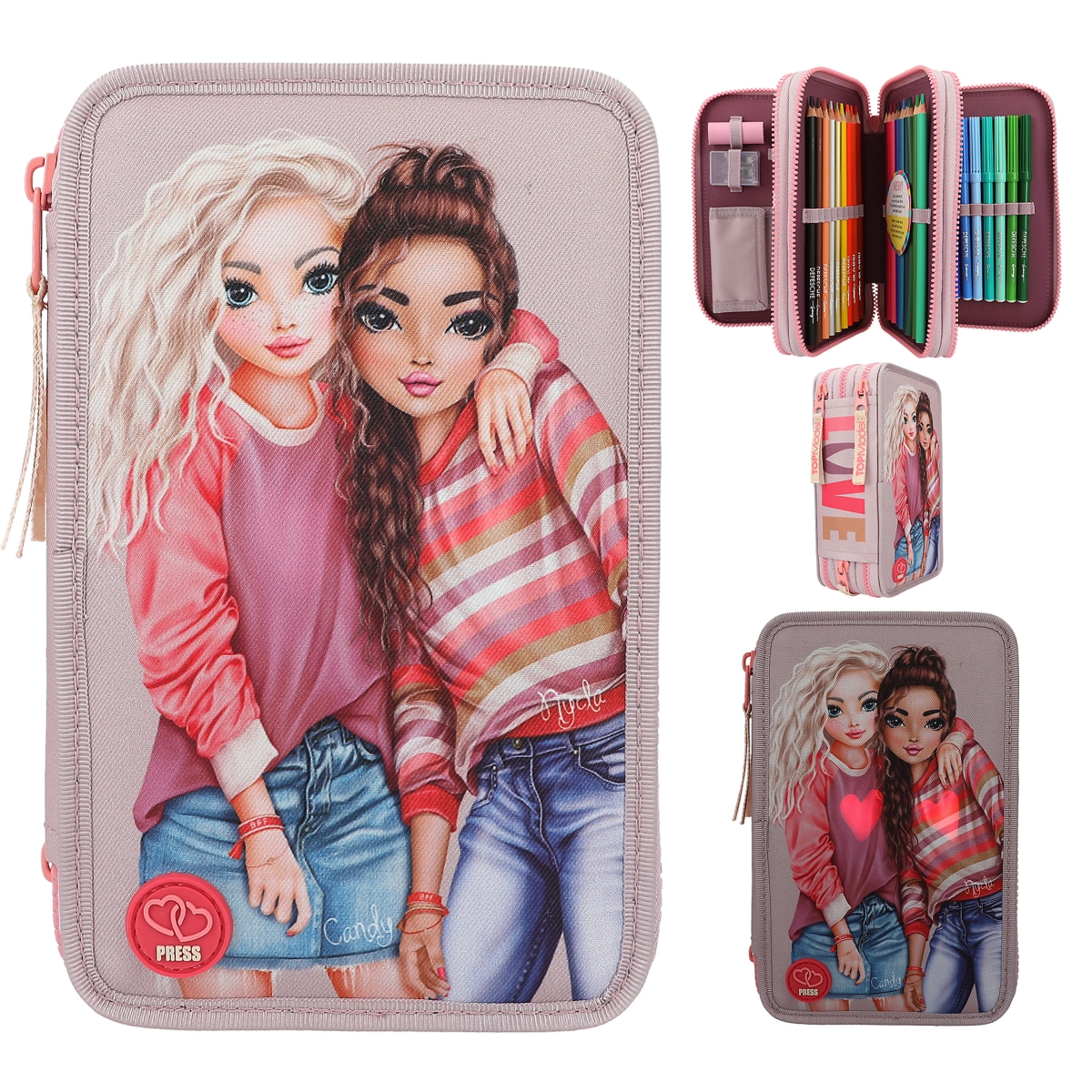 Depesche - TOPModel Trousse 3 niveaux BEST FRIENDS LED