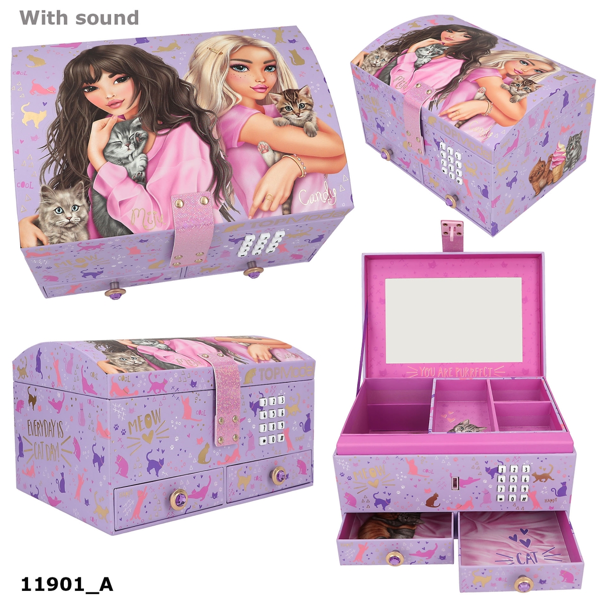 Depesche - TOPModel grande boîte à bijoux avec code et son