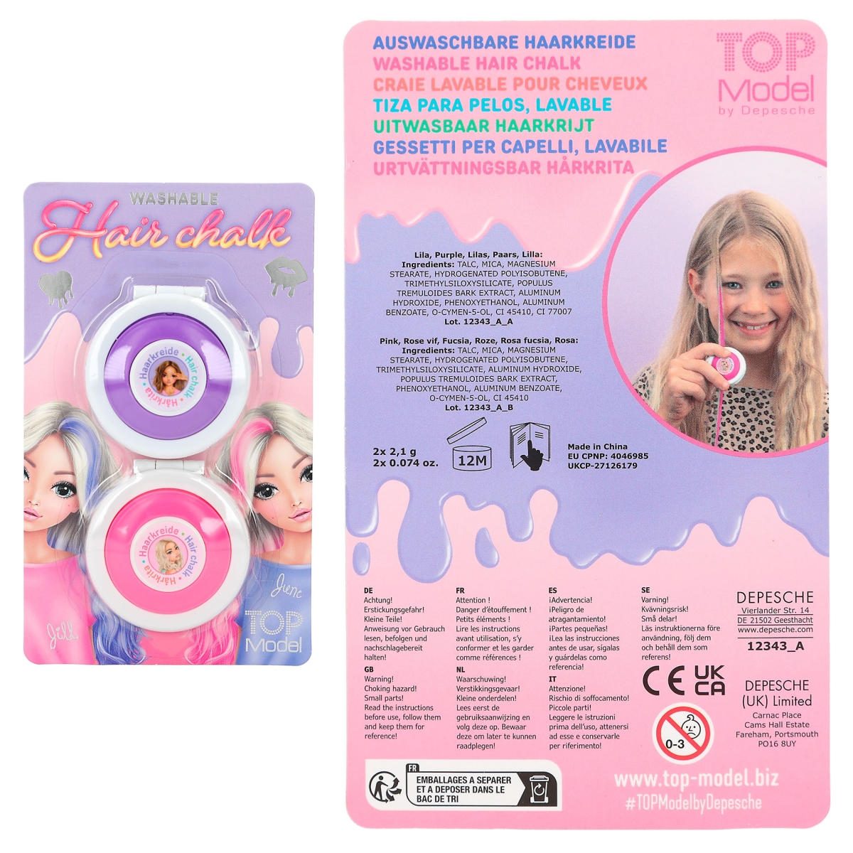 Depesche - TOPModel Hair Chalk Set BEAUTY and ME