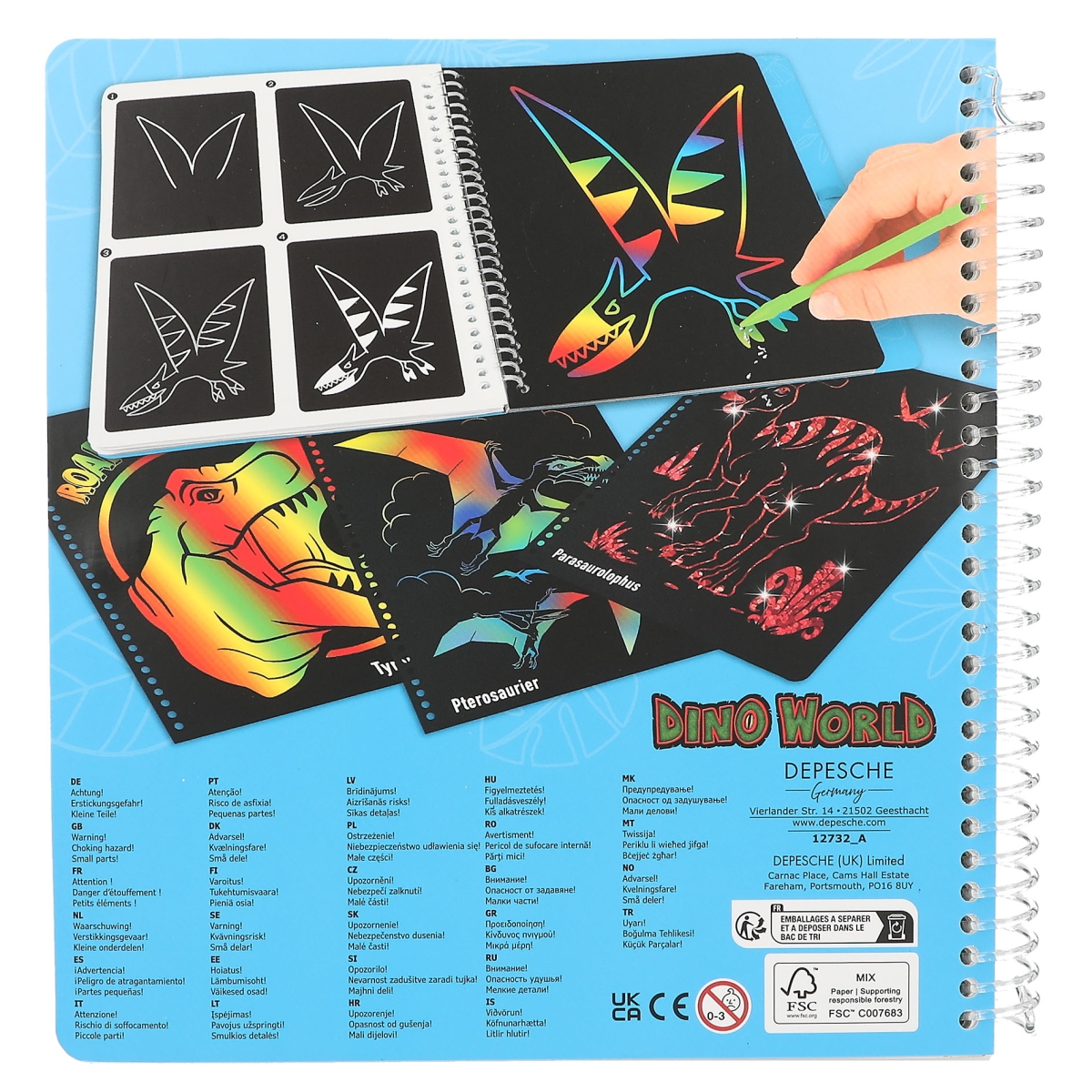 Depesche - Dino World Magic-Scratch Book