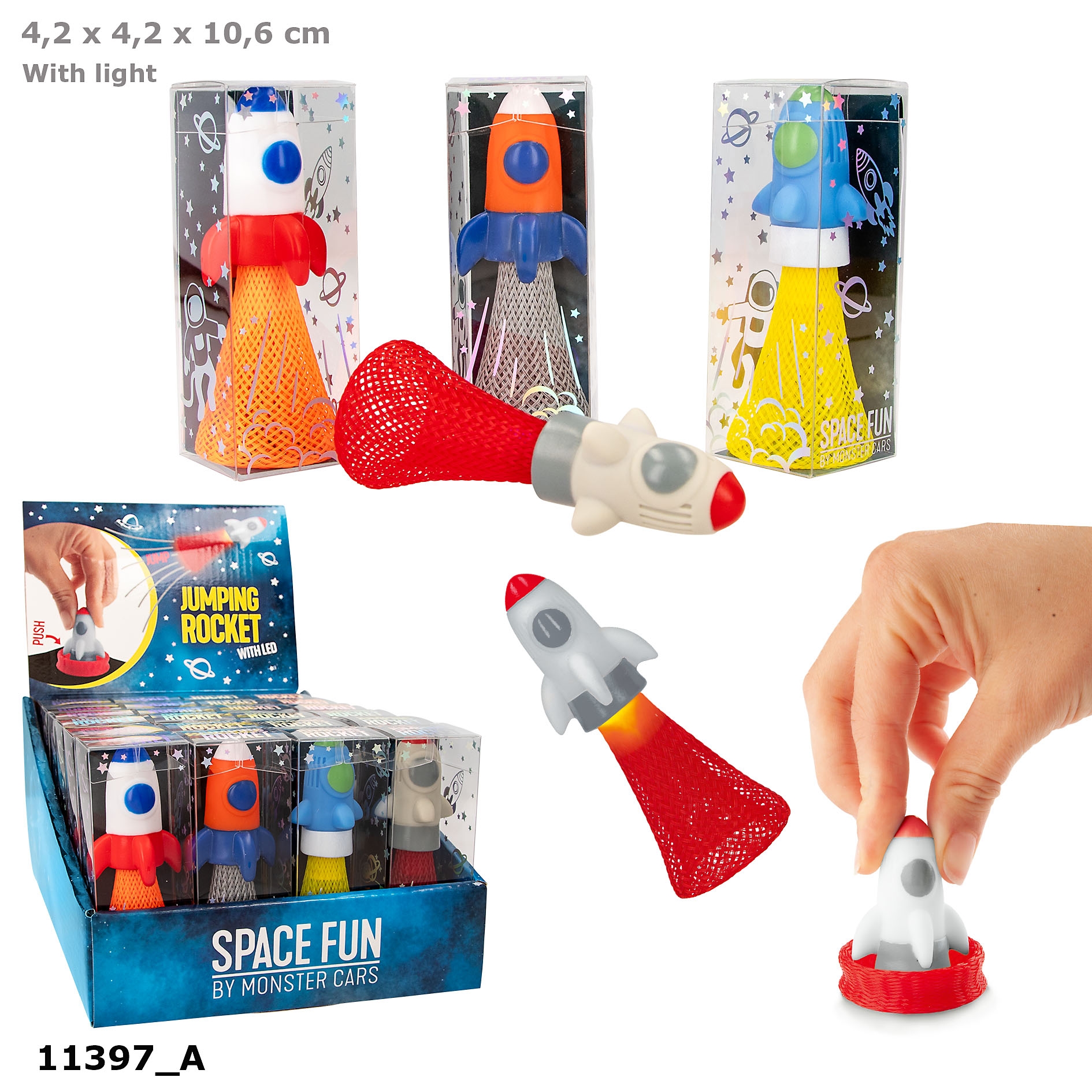 Depesche - Monster Cars Fusée sautante avec LED SPACEFUN