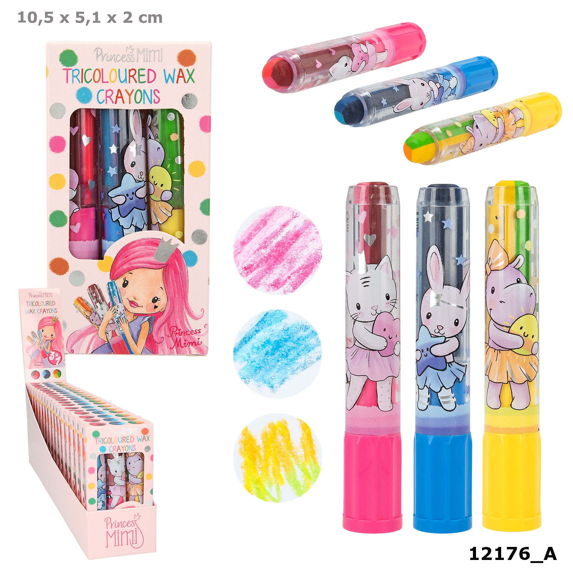 Depesche - Princess Mimi Tricolor Set de crayon à cire