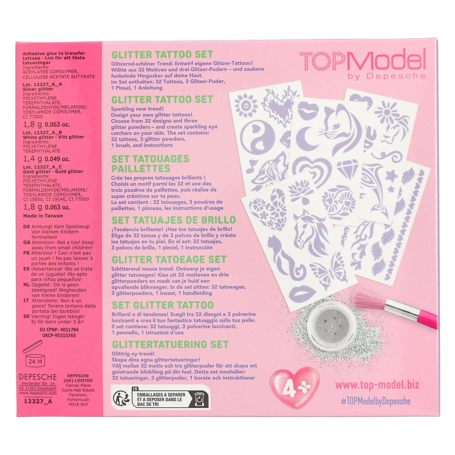 Depesche - TOPModel Glitter Tattoo Set BEAUTY and ME